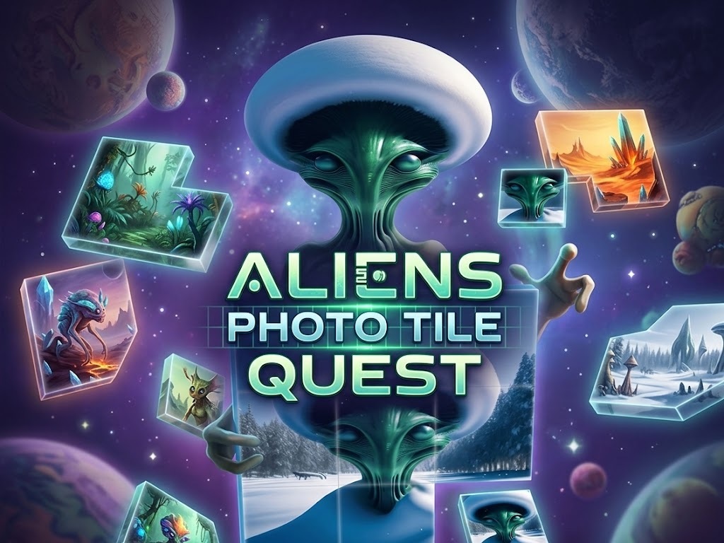 Aliens Photo Tile Quest 🕹️ Graj online na SGameS